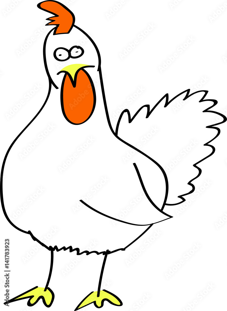 Confused Chicken Stock Vector | Adobe Stock