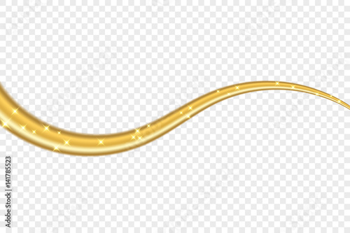 Vecteur Stock Gold wave ribbon. Golden abstract wavy line isolated on ...