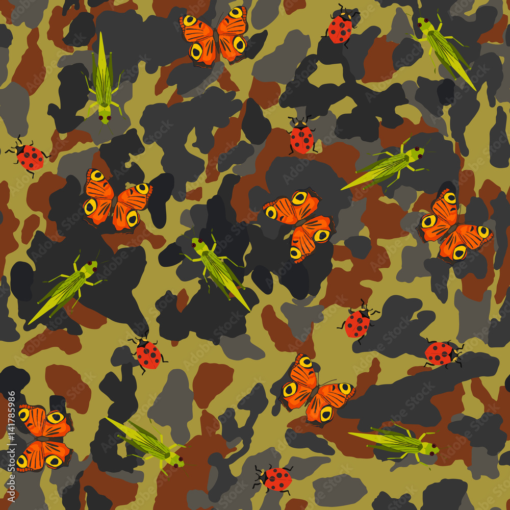 Seamless pattern in military style. Vector fashionable camouflage ...