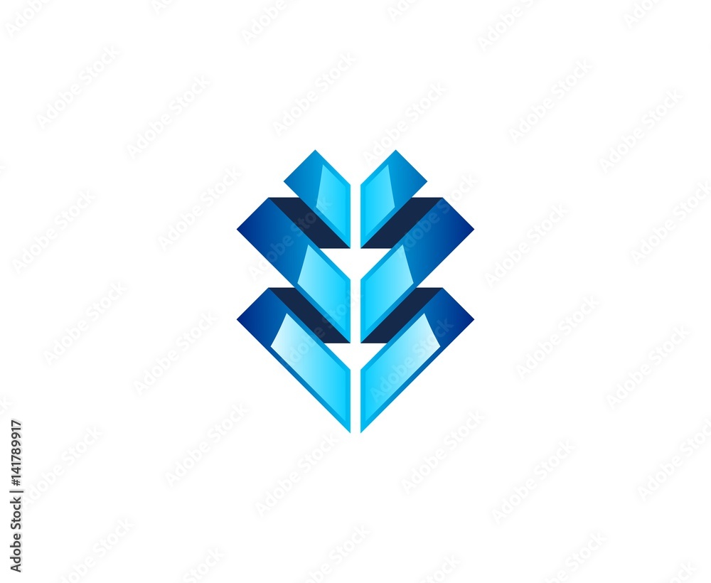Blue business logo Stock Vector | Adobe Stock