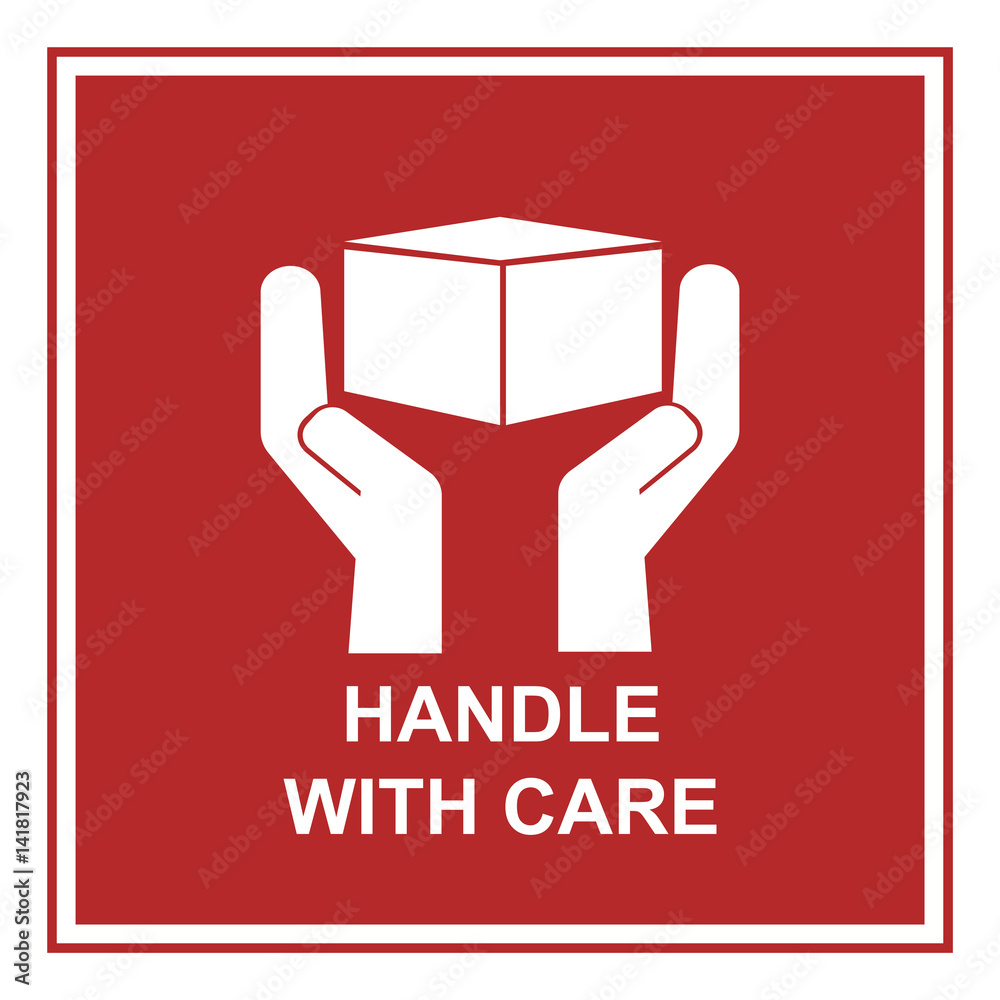 fragile sign for package box - handle with care vector Stock Vector ...