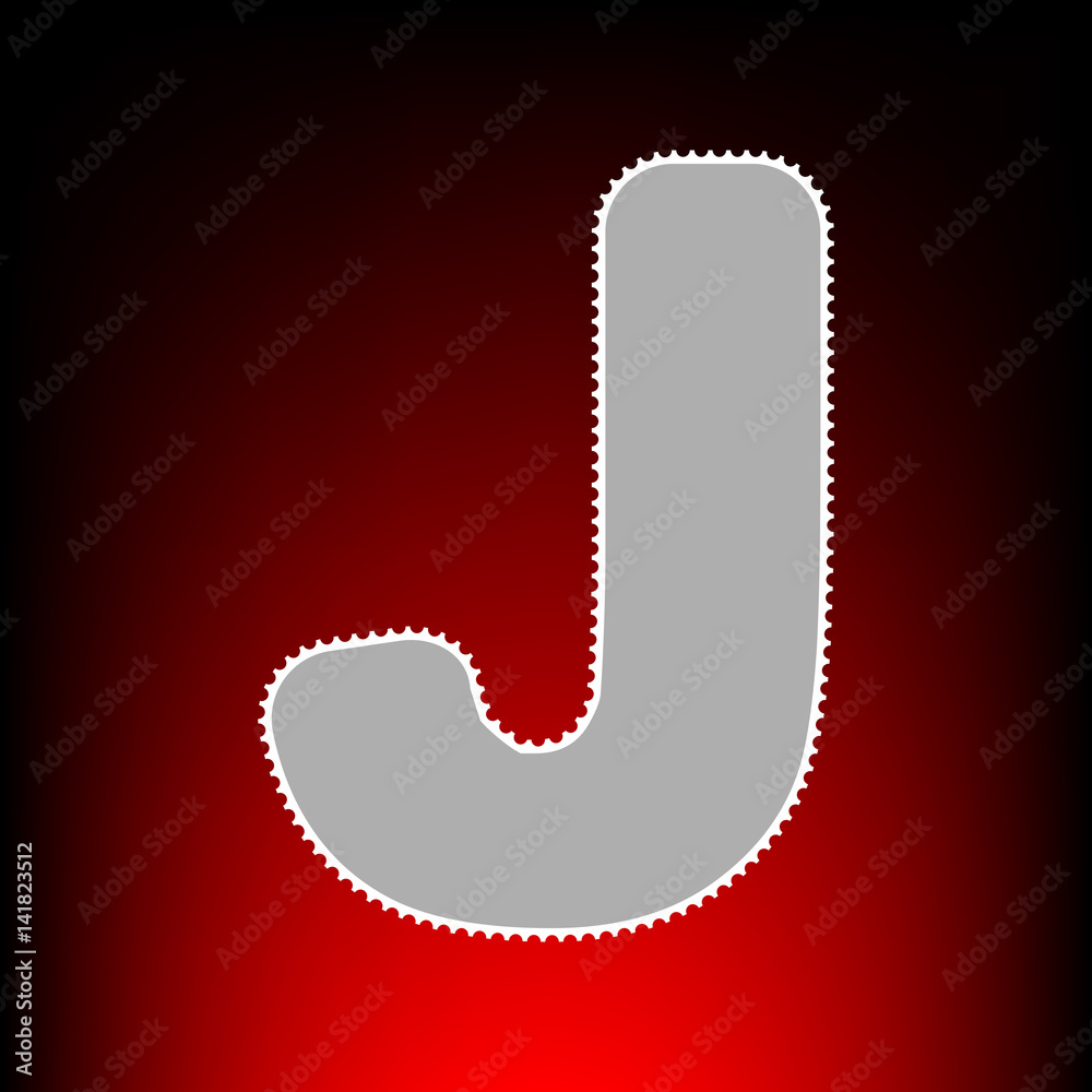 Letter J sign design template element. Postage stamp or old photo style ...