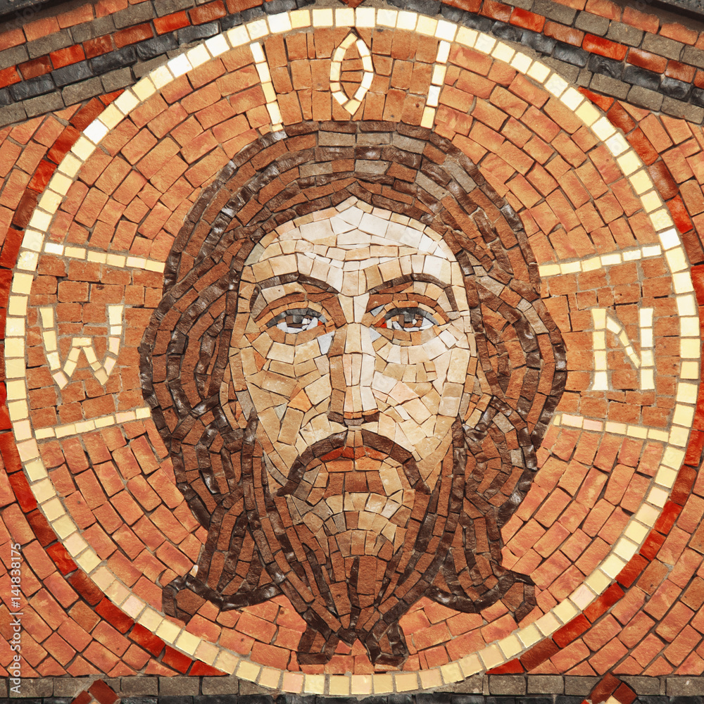 Face of Jesus Christ (ancient mosaic) Stock Photo | Adobe Stock