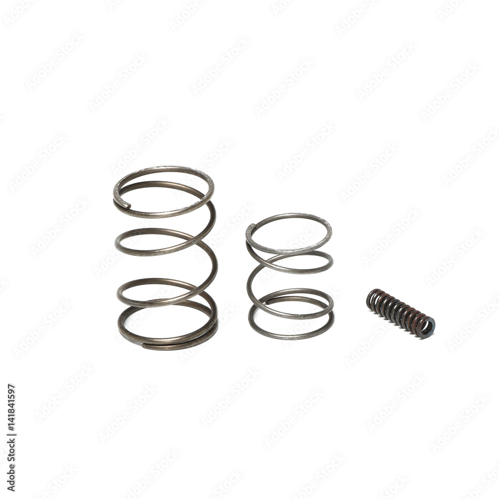 Metal spring isolated on white background Stock Photo | Adobe Stock