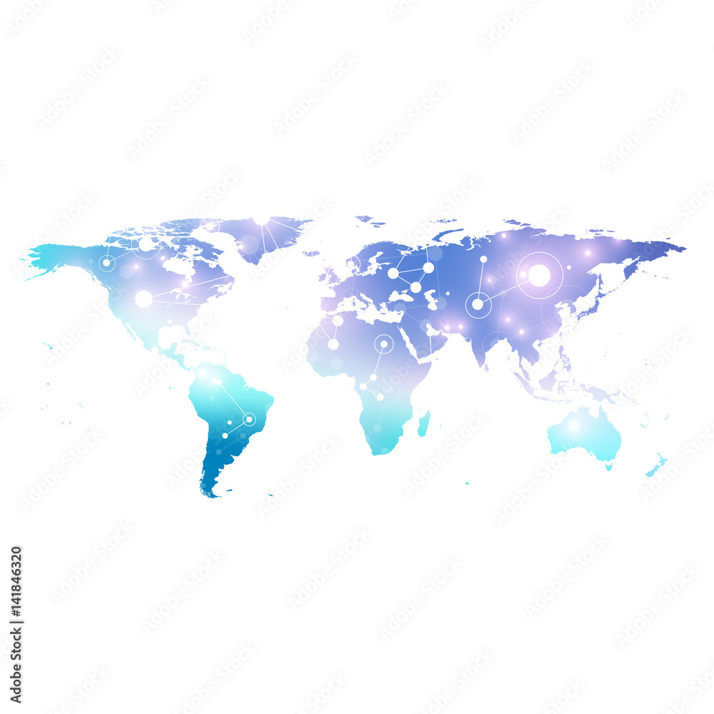 World Map. Geometric graphic background communication. Big data complex ...