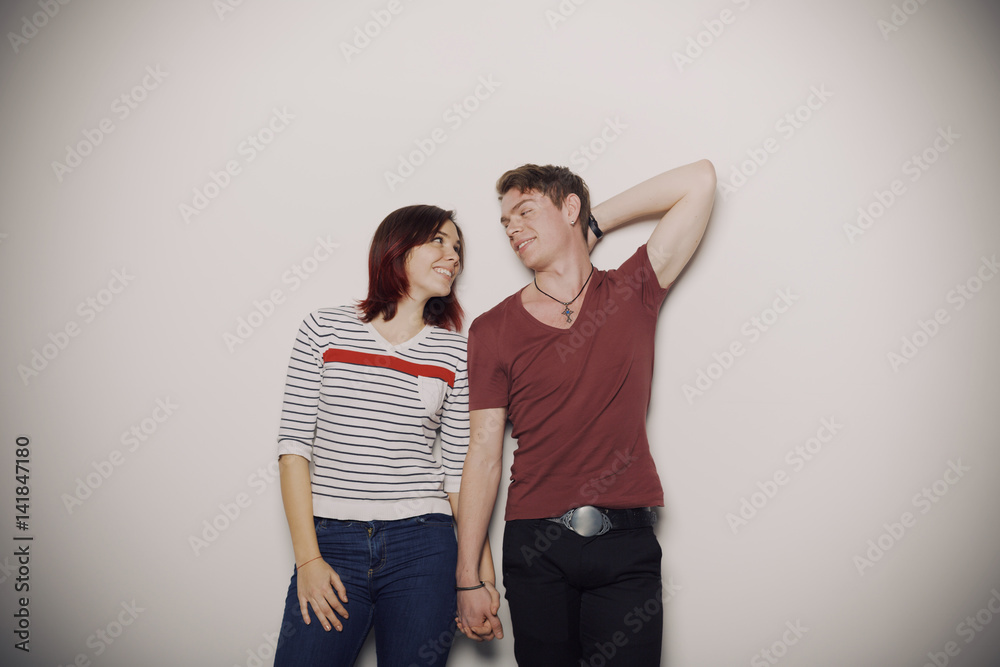 Romantic couple touching and kissing each other Stock Photo | Adobe Stock