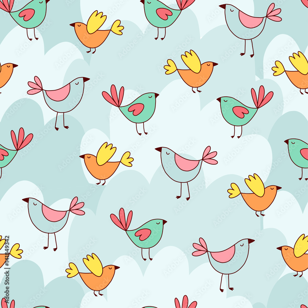 Doodles cute seamless pattern. Stock Vector | Adobe Stock