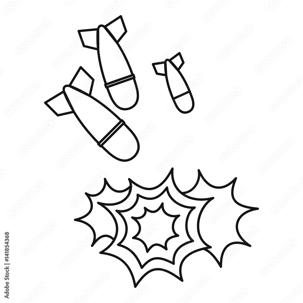 Bomb icon, outline style Stock Vector | Adobe Stock