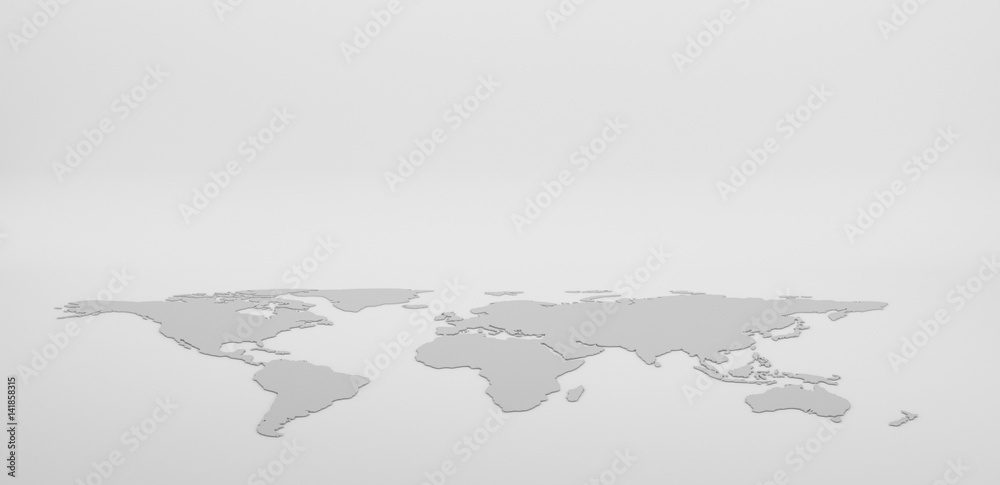 Blank Grey World map isolated on white background. infographics ...