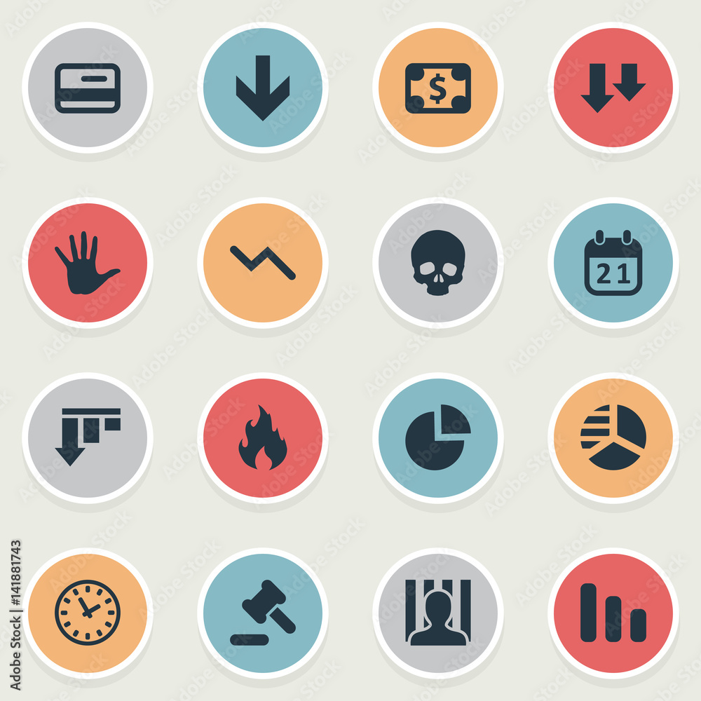 Vector Illustration Set Of Simple Situation Icons Elements Round Graph vector-illustration-set-of-simple-situation-icons-elements-round-graph