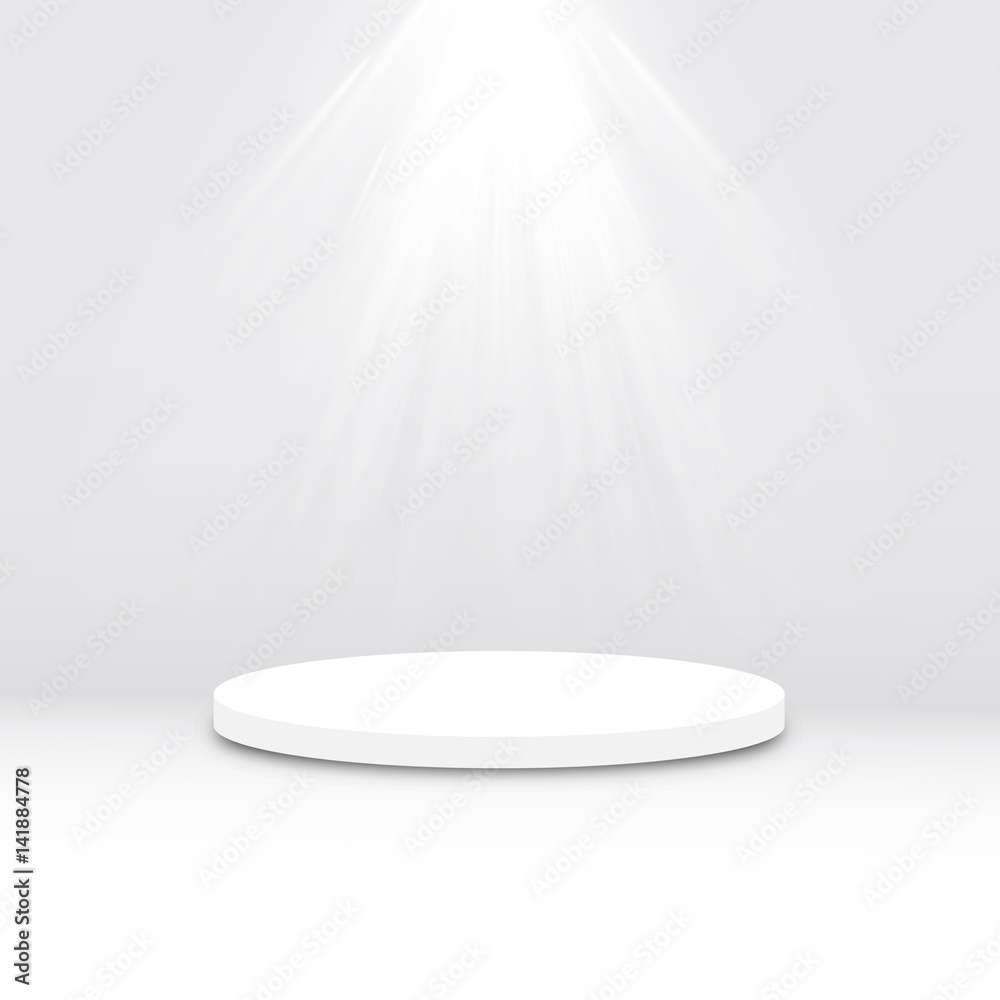 podium on a transparent background.lit white scene.the podium of ...