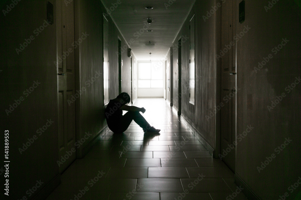 Sad Man Standing Alone