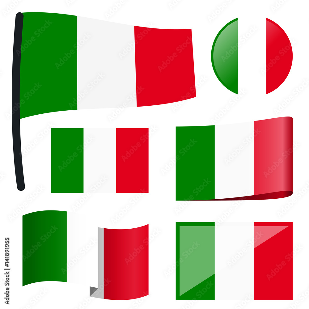 collection flags Italy Stock Vector | Adobe Stock