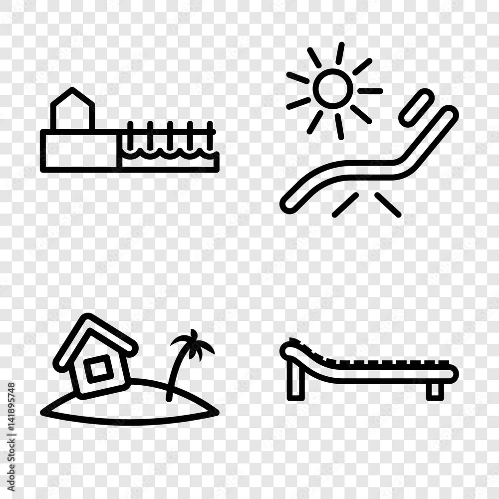 Set of 4 coast outline icons Stock Vector | Adobe Stock