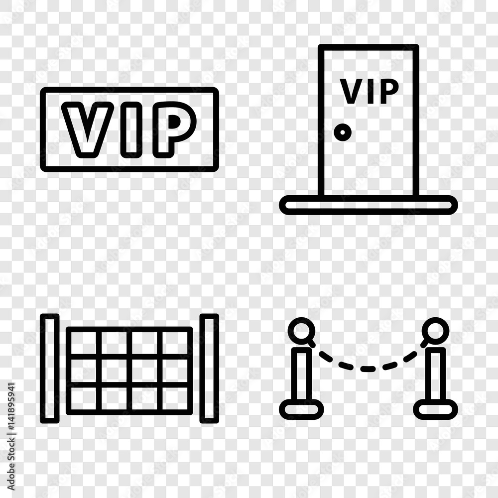 Set of 4 vip outline icons Stock Vector | Adobe Stock