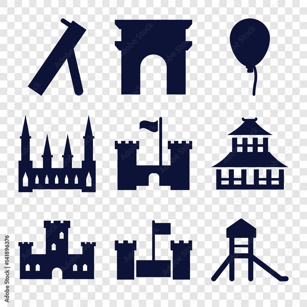 Set of 9 history filled icons Stock Vector | Adobe Stock
