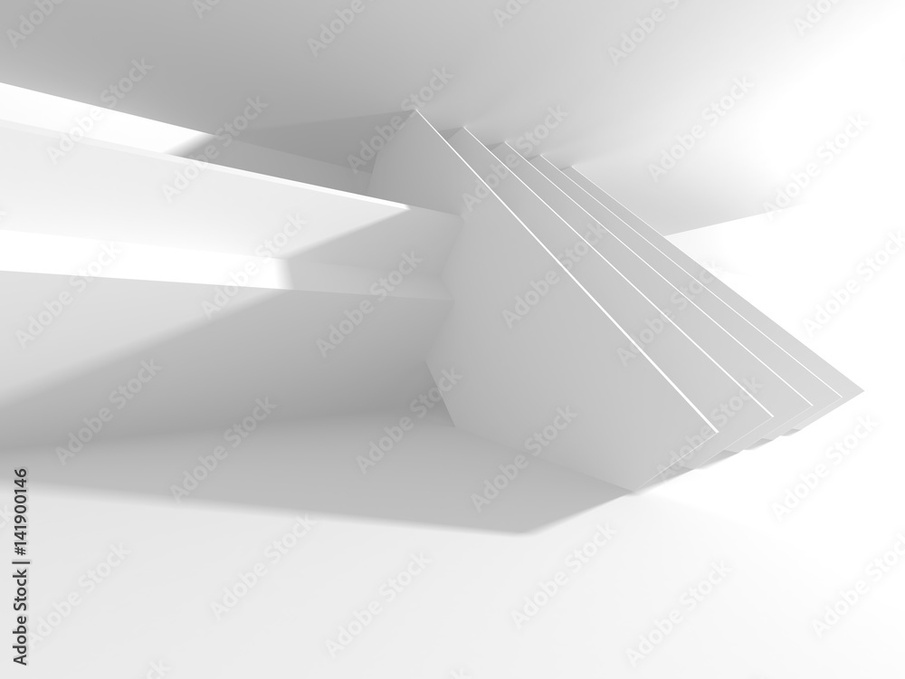 White Architecture Construction Modern Interior Background Stock ...