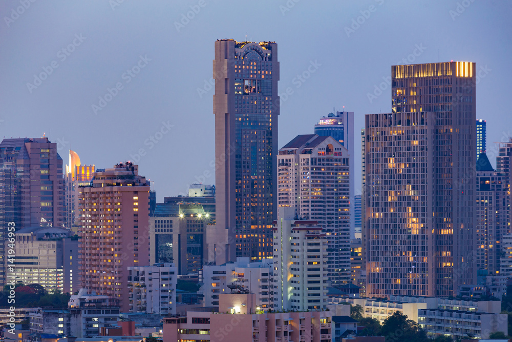 City office building close up, night view, cityscape downtown ... City office building close up, night view, cityscape downtown ...