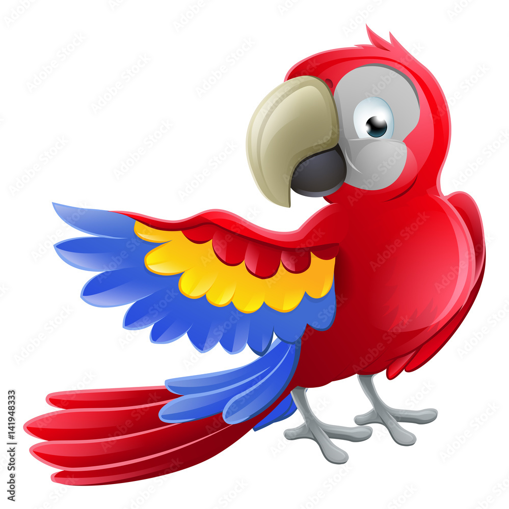 Parrot Animal Cartoon Character Stock Vector | Adobe Stock