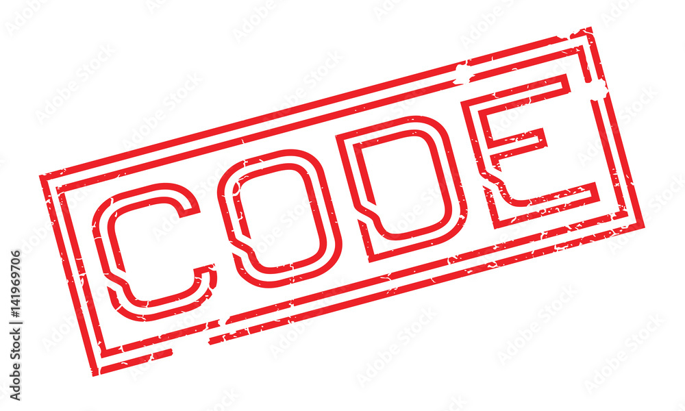 Code rubber stamp. Grunge design with dust scratches. Effects can be ...