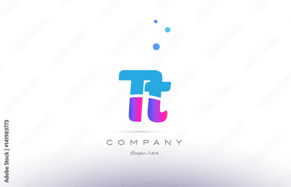 tt t pink blue white modern alphabet letter logo icon template Stock ...