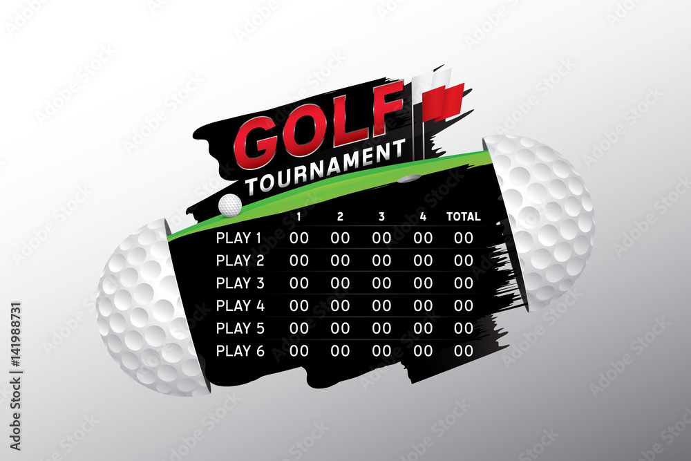 Vector of golf tournament with player and scoreboard. Stock Vector ...