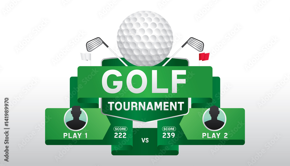 Vector of golf tournament with player and scoreboard. Stock Vector ...