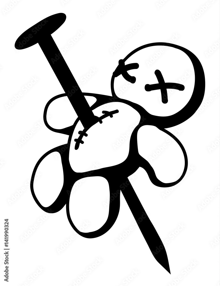 Voodoo Doll Stencil Stock Vector | Adobe Stock