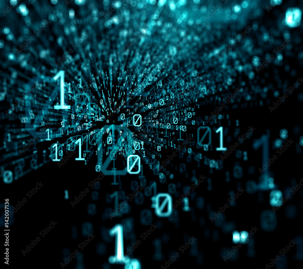 Technological background/Technological background bytes of binary code ...