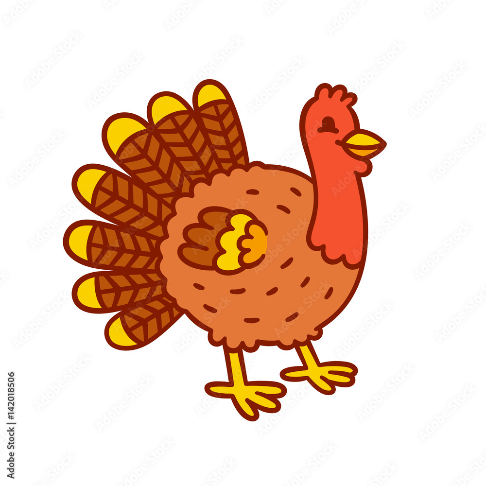 Cartoon turkey drawing Stock Vector | Adobe Stock