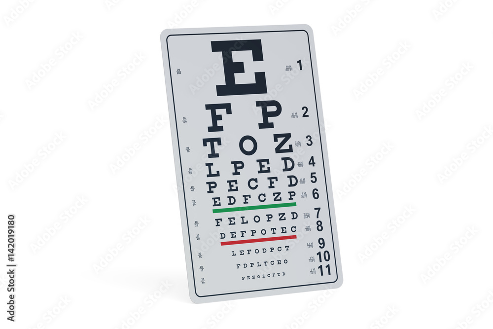 Eye Test Chart, 3D rendering Stock Illustration | Adobe Stock