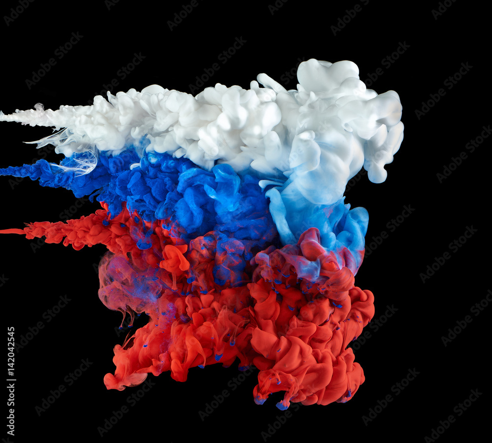 Russian flag. Paint under water Stock Photo | Adobe Stock