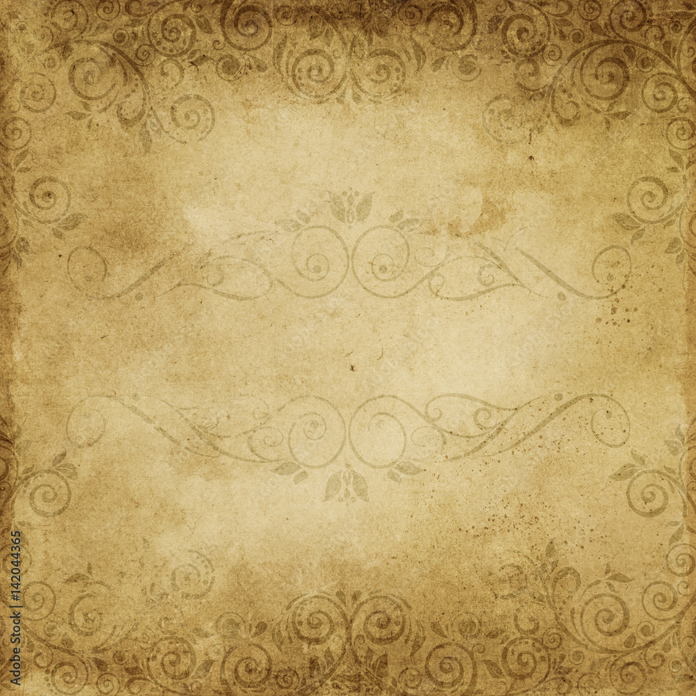 Vintage Paper Background With Floral Patterns. Stock Illustration 