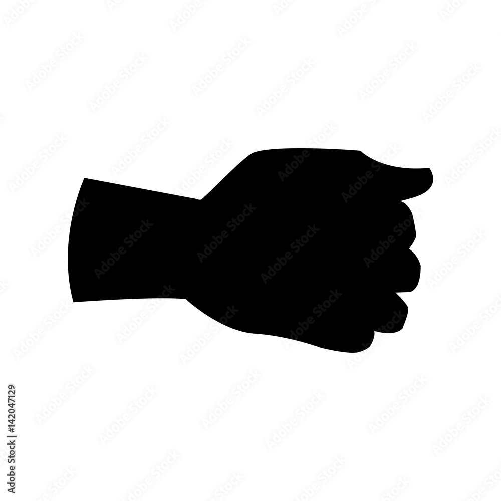 Hand silhouettes icon. Hand gesture isolated on white background Stock ...