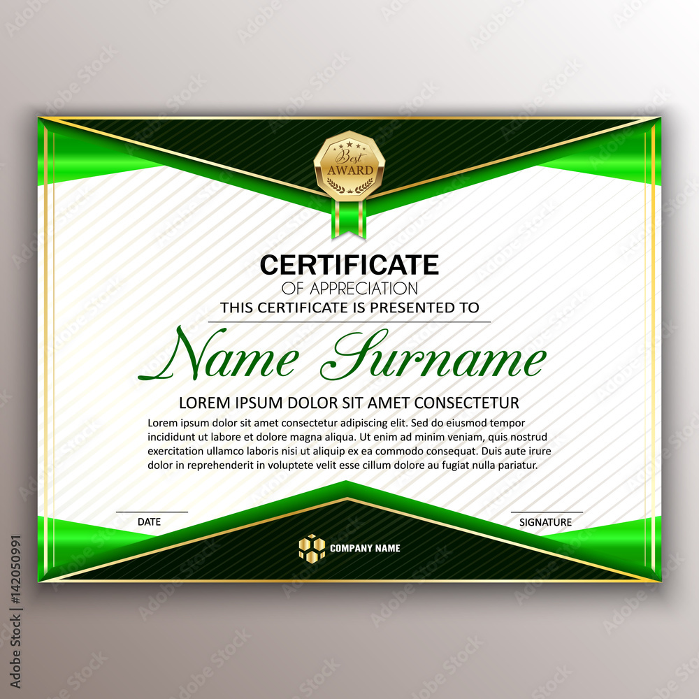 Beautiful certificate template design with best award symbol. Vector ...