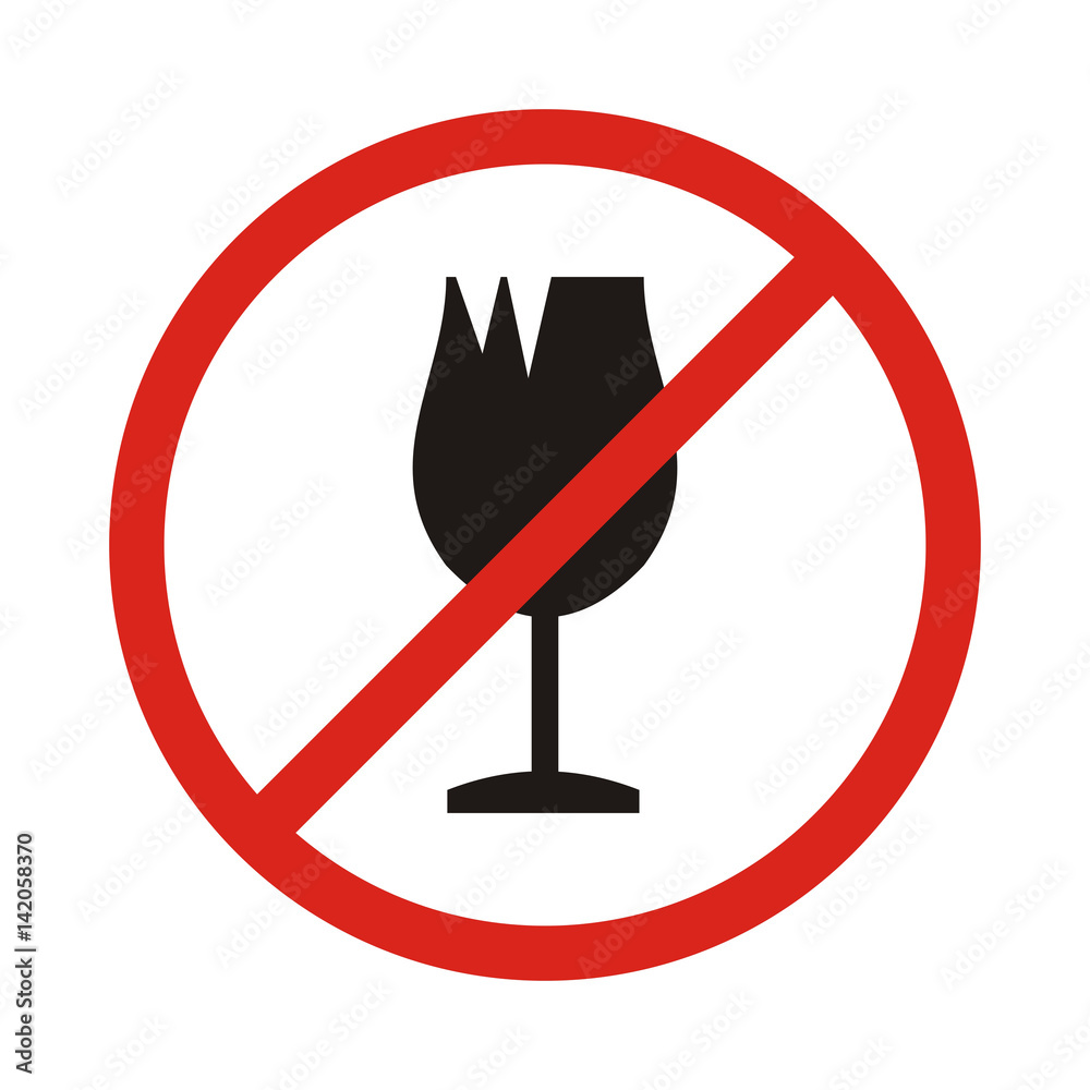 no broken glass sign Stock Vector | Adobe Stock