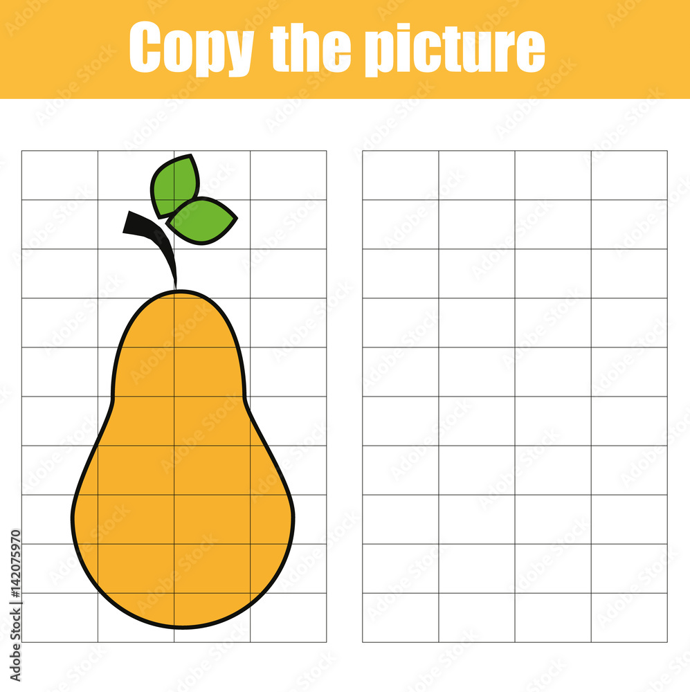 Grid copy worksheet. educational children game. Printable Kids activity ...