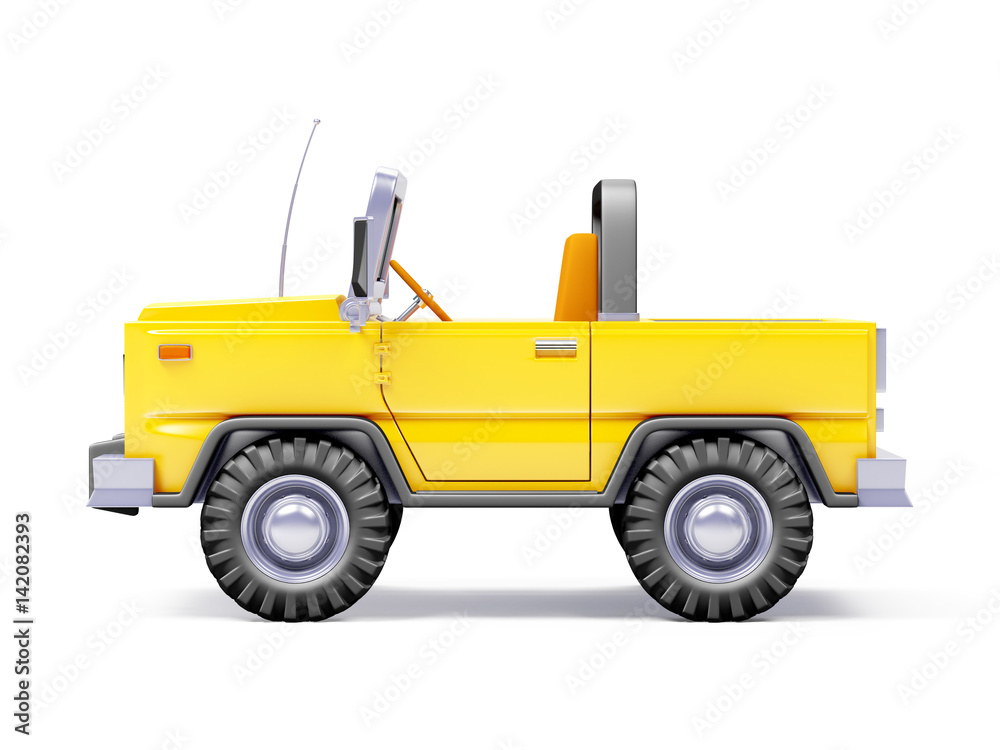 cartoon safari suv yellow side Stock Illustration | Adobe Stock