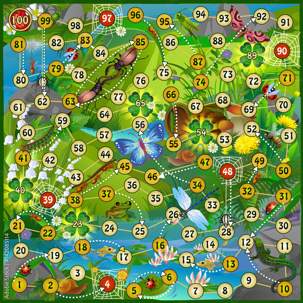 insect life board game Vector Stock Vector | Adobe Stock