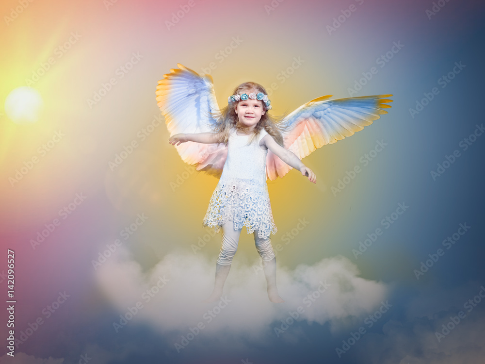 Girl Flying With Wings