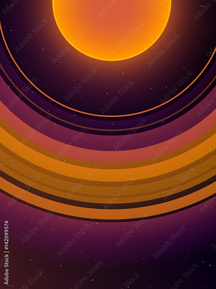 orange planet with giant orange ring system Stock Vector | Adobe Stock