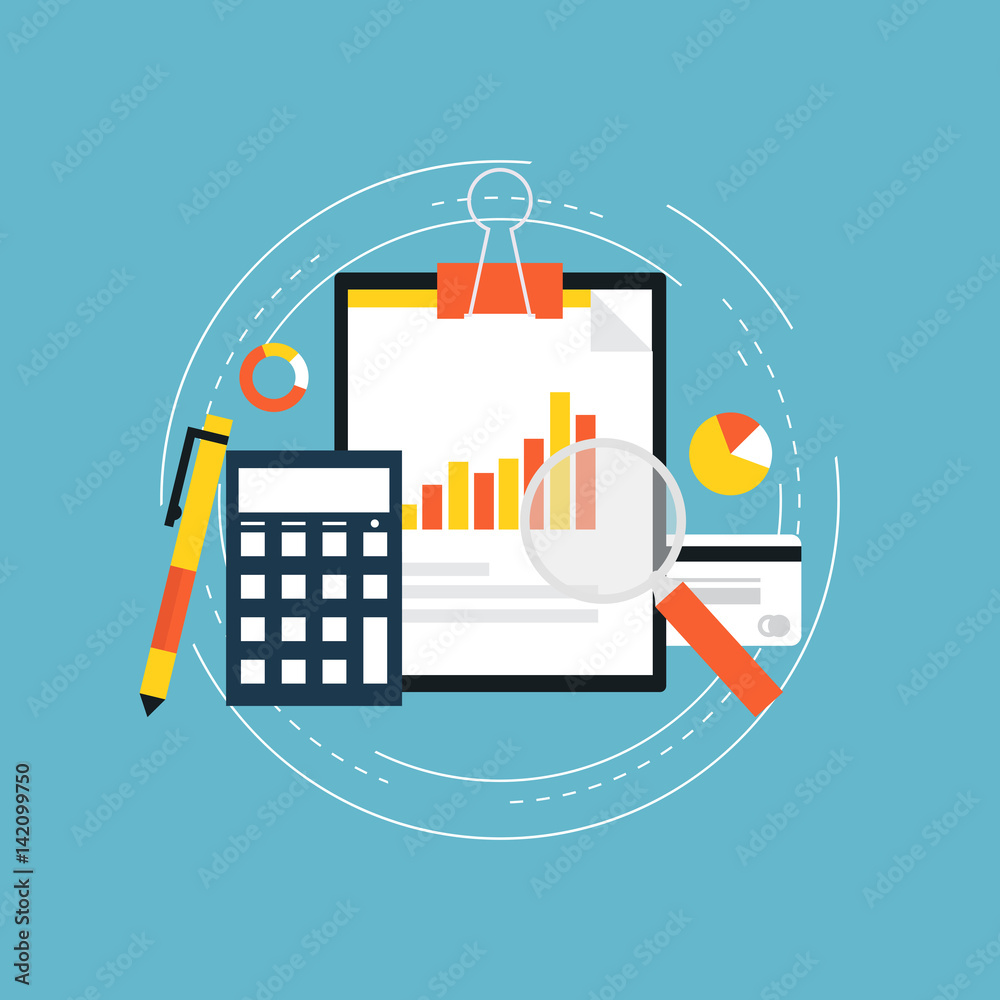 Business graph statistics flat vector illustration design. Business ...