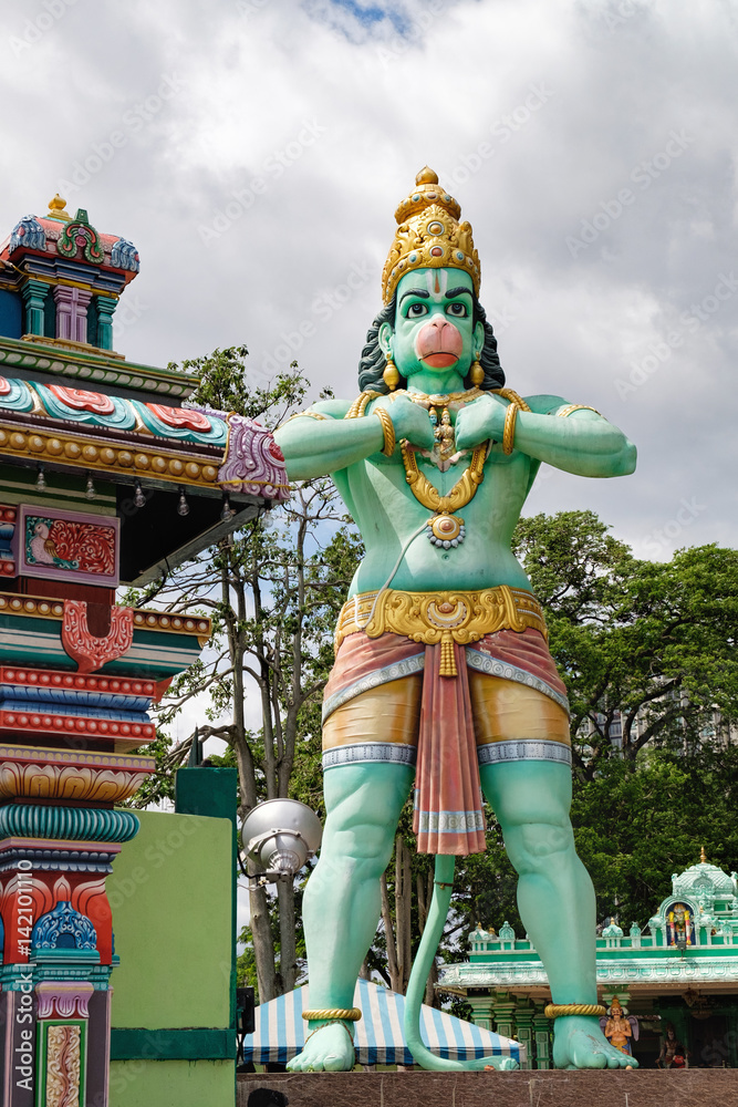 Statue of Lord Hanuman in Batu Caves, Malaysia. The cave is one of the ...