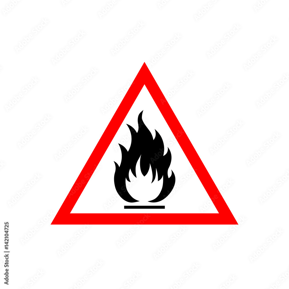 Flammable sign icon Stock-Vektorgrafik | Adobe Stock