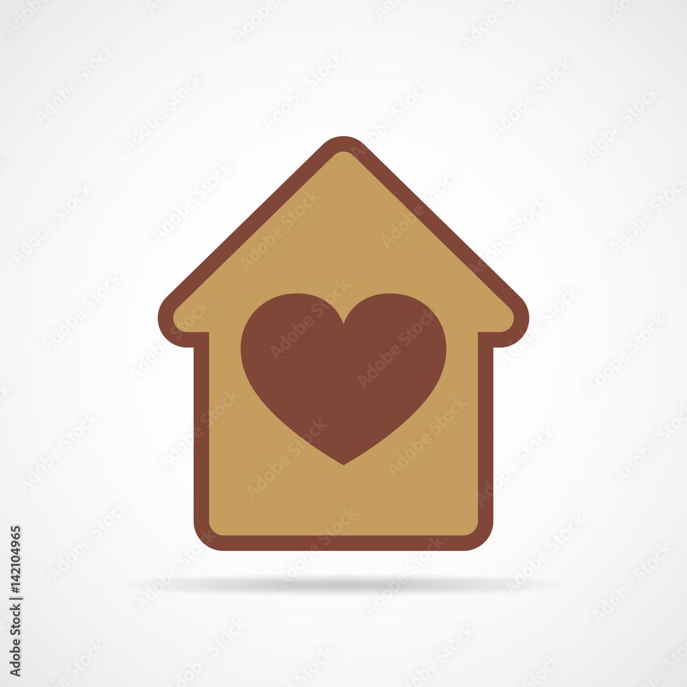 House with heart inside. Vector illustration Stock Vector | Adobe Stock