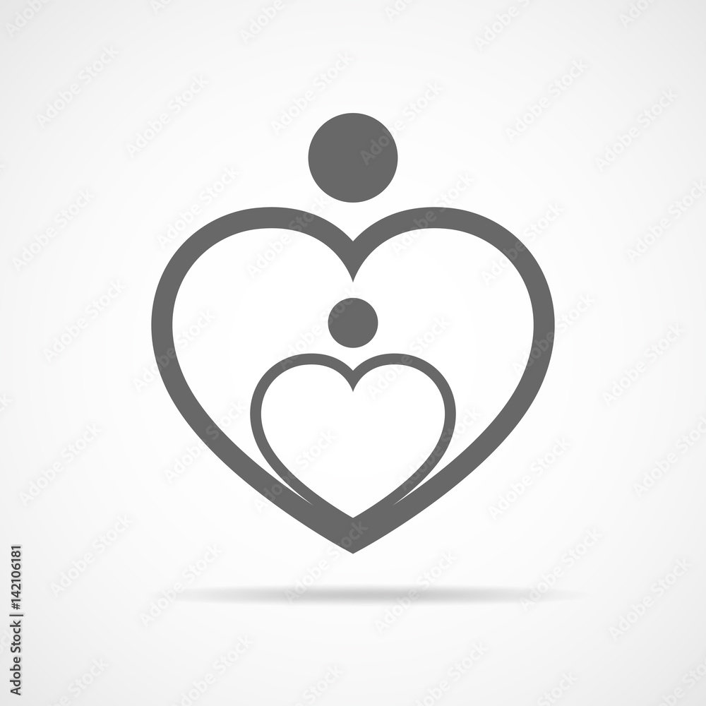 Family care symbol in the heart shape. Vector illustration. Stock ... Family care symbol in the heart shape. Vector illustration. Stock ...