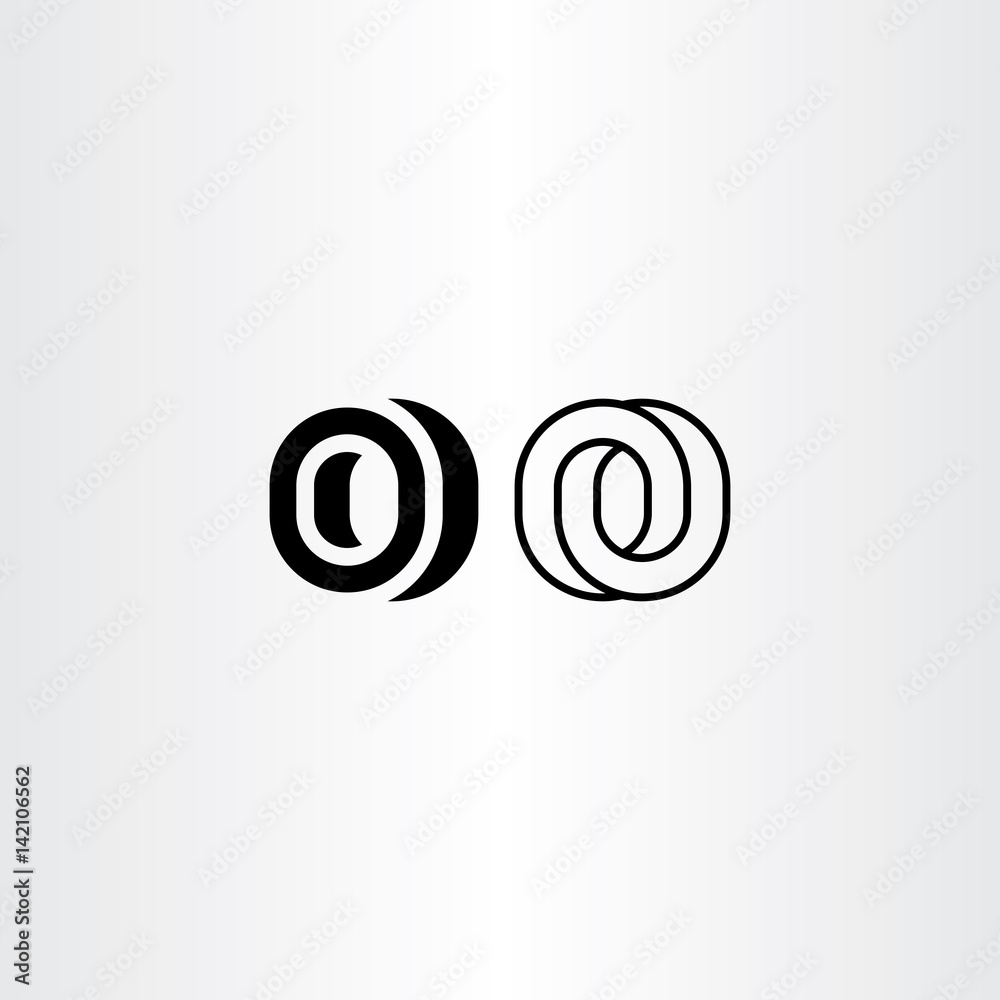 letter o black icon logo elements Stock Vector | Adobe Stock