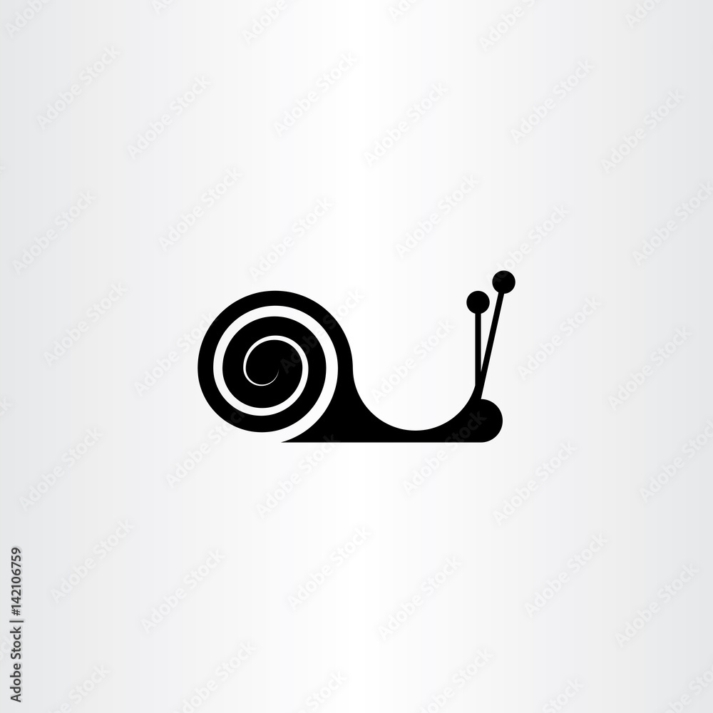 snail icon vector black symbol Stock Vector | Adobe Stock