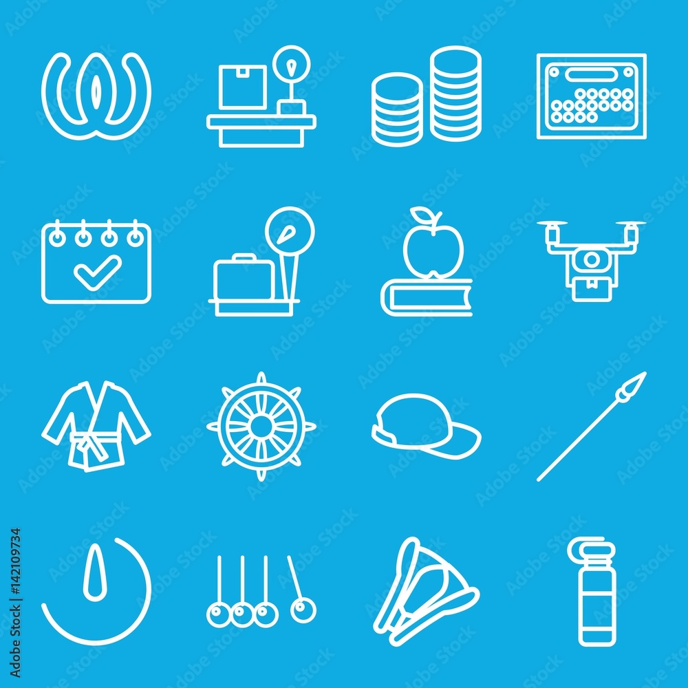 Set of 16 long outline icons Stock-Vektorgrafik | Adobe Stock
