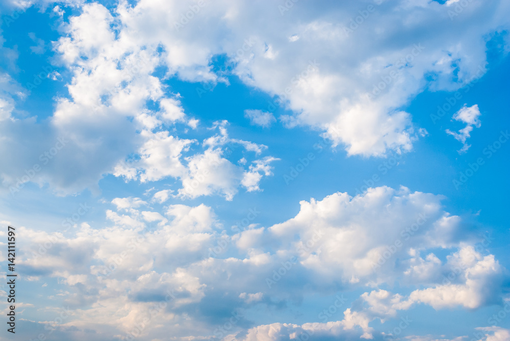 Blue Sky with Cloud Background/ Texture Stock Photo | Adobe Stock